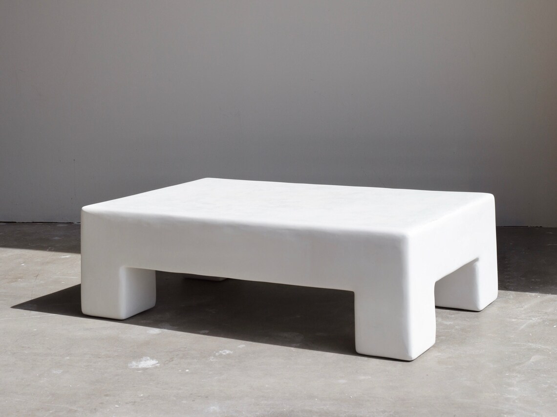 The Scout Plaster Mid-century Chunky Coffee Table - Etsy