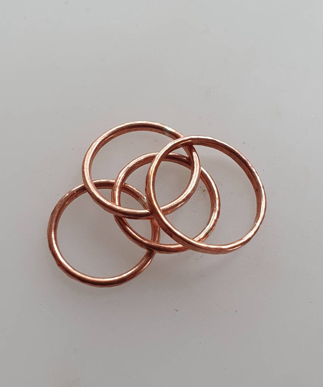 Copper Hammerd Ring, in Solid Good Quality Natural Copper,stacker or on ...
