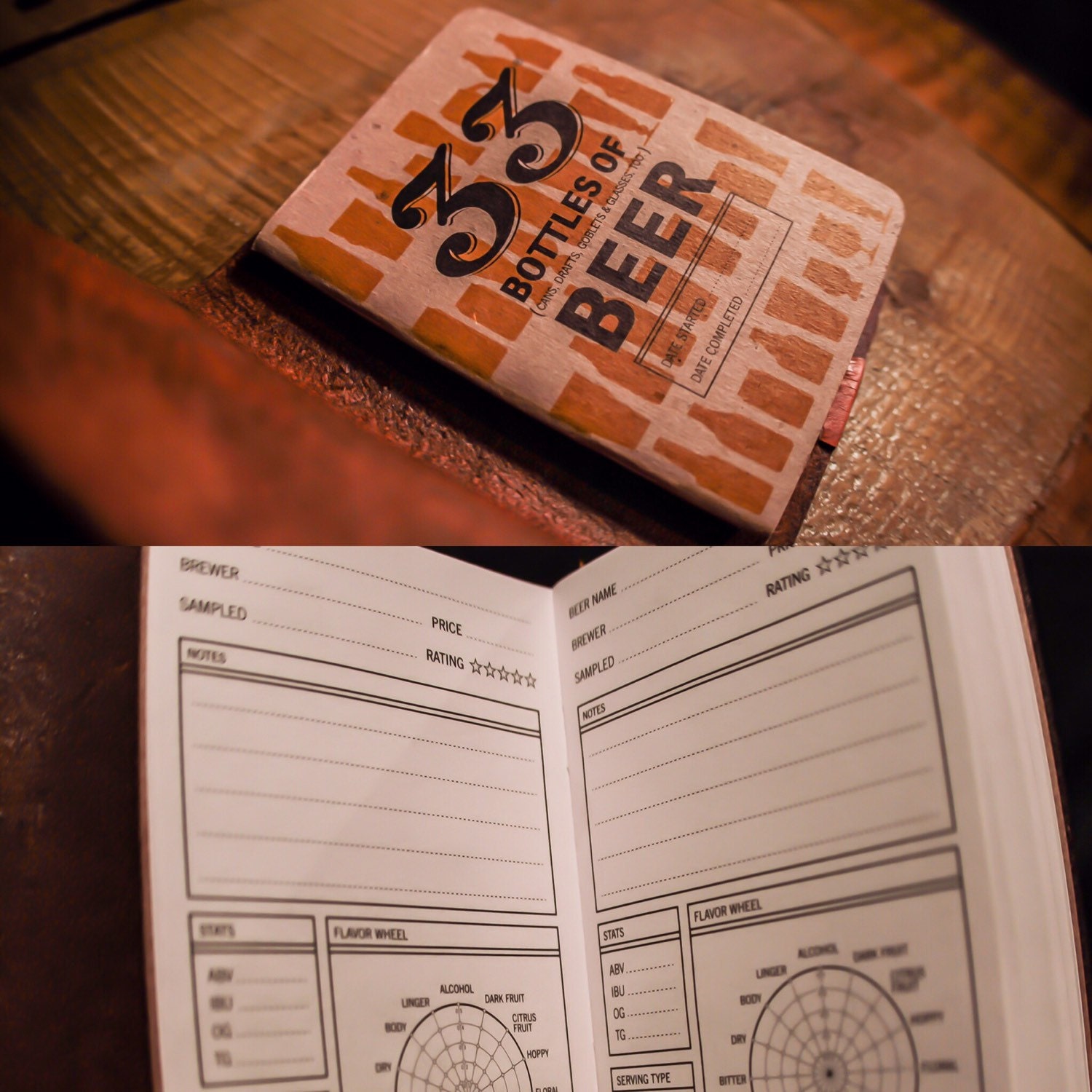 Handmade Leather Beer Journal-customized with initials | Etsy