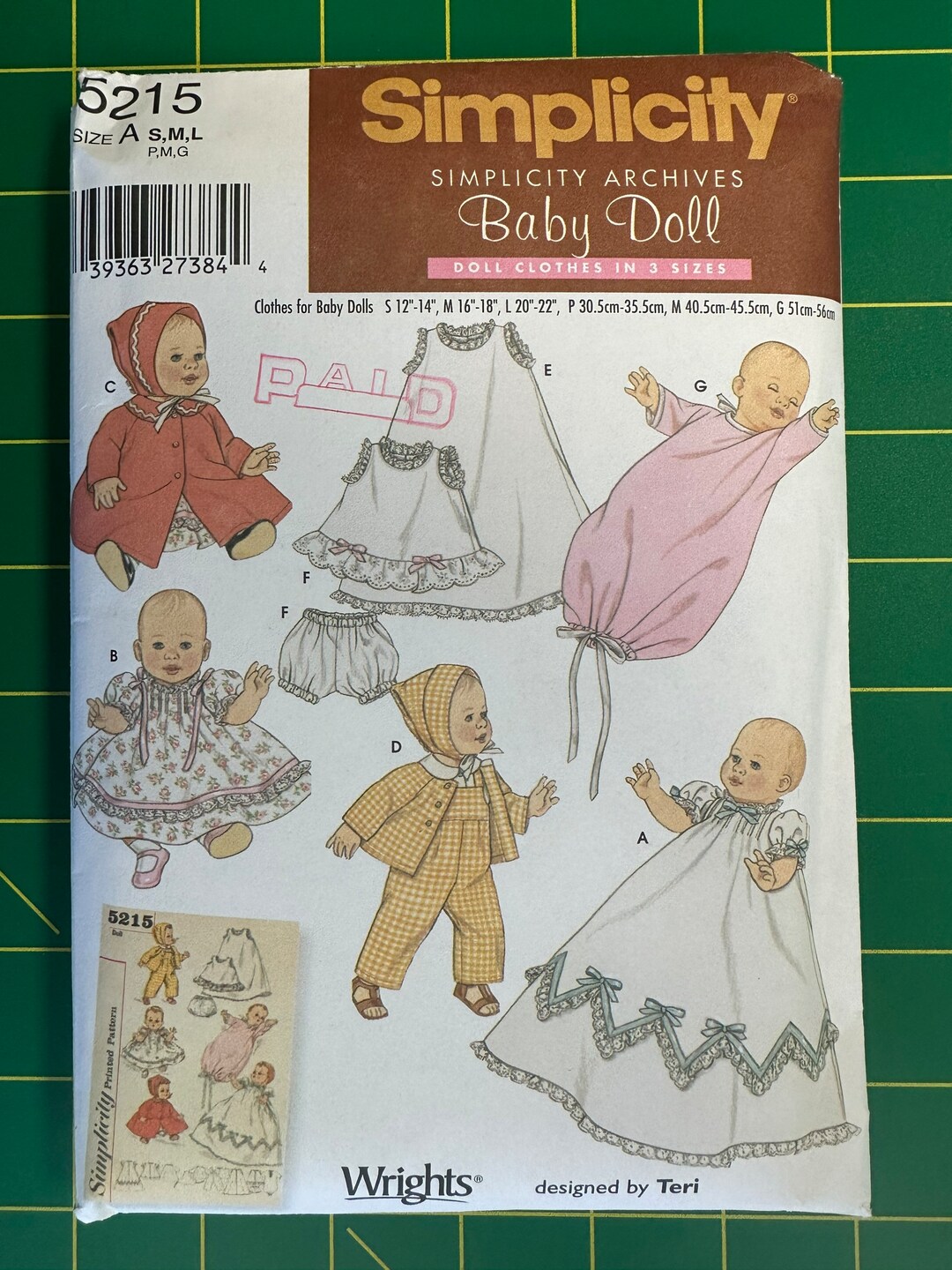 Vintage 2004 Simplicity 5215 UNCUT Baby Doll Clothes Pattern, 3 Sizes ...