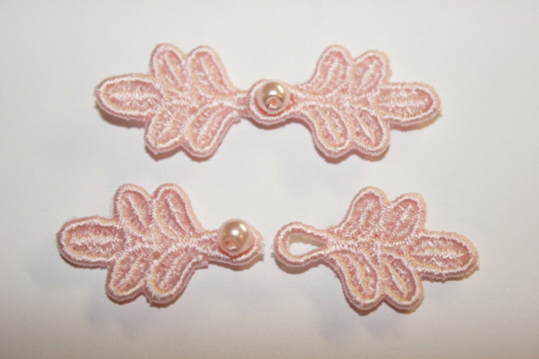 Small Frog Closures 1 3/4, Pkg of 2. R28 LIGHT PINK-PEACH. Machine ...