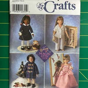 Vintage 1998 Simplicity 8460 Pattern UNCUT Doll Clothes for 18 Magic ...