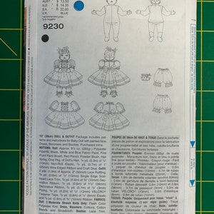 Vintage 1995, Vogue 9230 UNCUT 15” Doll and Doll Dress Pattern - Etsy