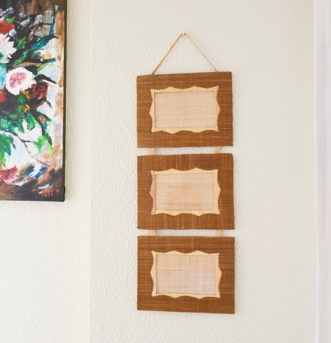 Triple Photo Frame, Three Frames, Eco Frames, Straw Frames, Straw ...