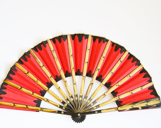 Spanish Fan Hand Drawing, Red Fan, Flamenco Fan, Hand Fan, Dance Fan ...