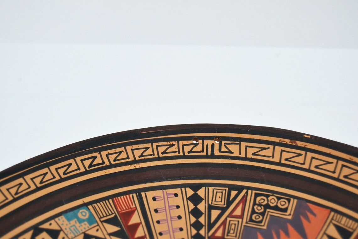 8peruvian Folk Art Plate. Cuzco Peruvian Tarraco Ceramic - Etsy