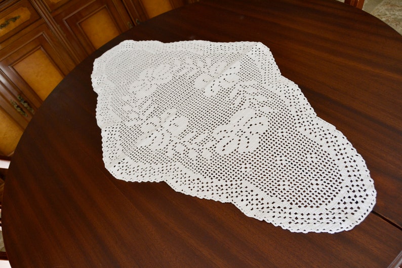 White Table Runner Crochet Table Runner White Doily Crochet - Etsy