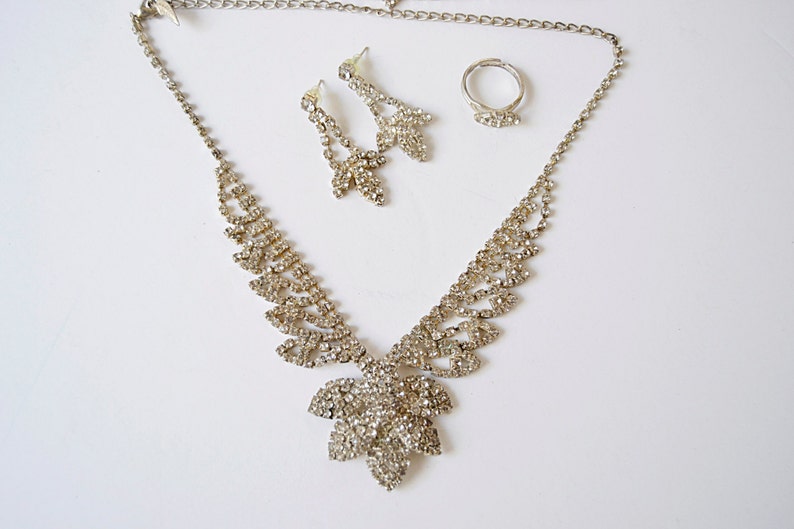 Vintage Jewelry Set Rhinestones for Wedding - Etsy
