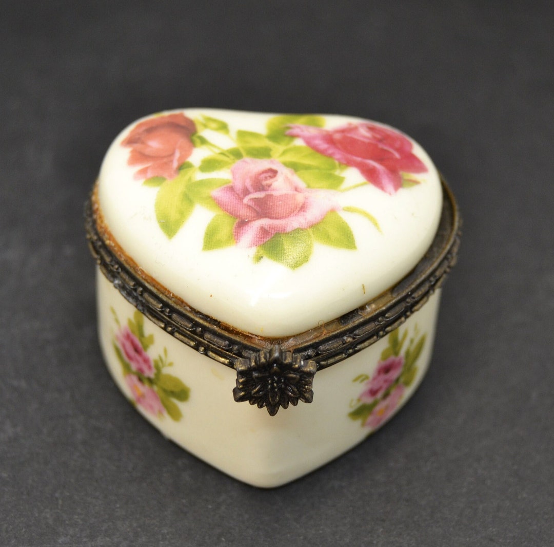 Vintage Caja De Porcelana,porcelain Vanity,porcelain Trinket Box, Caja ...