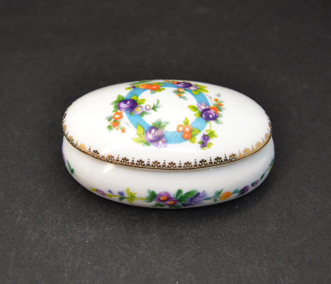 Vintage Caja De Porcelana,porcelain Vanity,porcelain Trinket Box, Caja ...