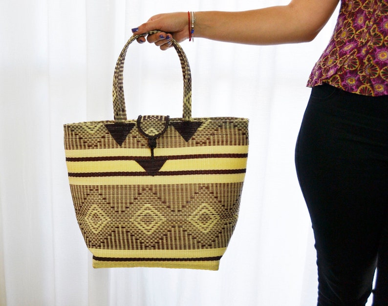 Plastic Braided Basket Bag Large Handbag Handmade Bag | Etsy