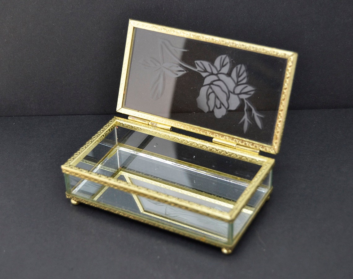 Vintage crystal box crystal jewelry box crystal chest | Etsy