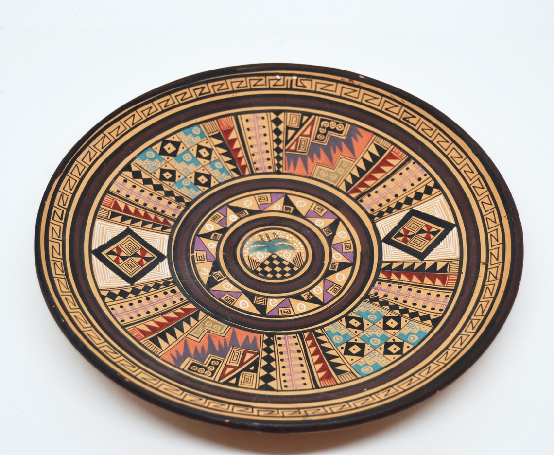 8peruvian Folk Art Plate. Cuzco Peruvian Tarraco Ceramic - Etsy