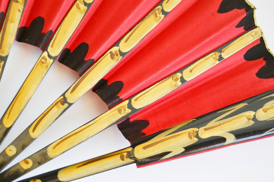 Spanish Fan Hand Drawing Red Fan Flamenco Fan Hand Fan - Etsy