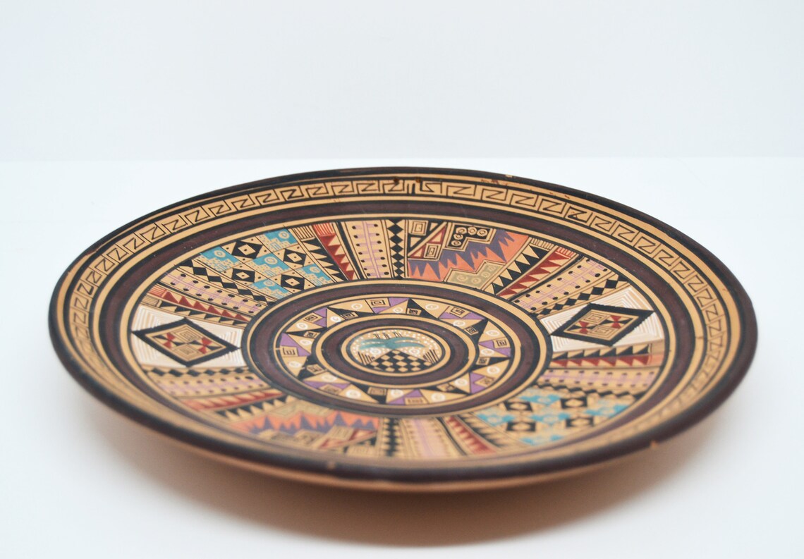 8peruvian Folk Art Plate. Cuzco Peruvian Tarraco Ceramic - Etsy