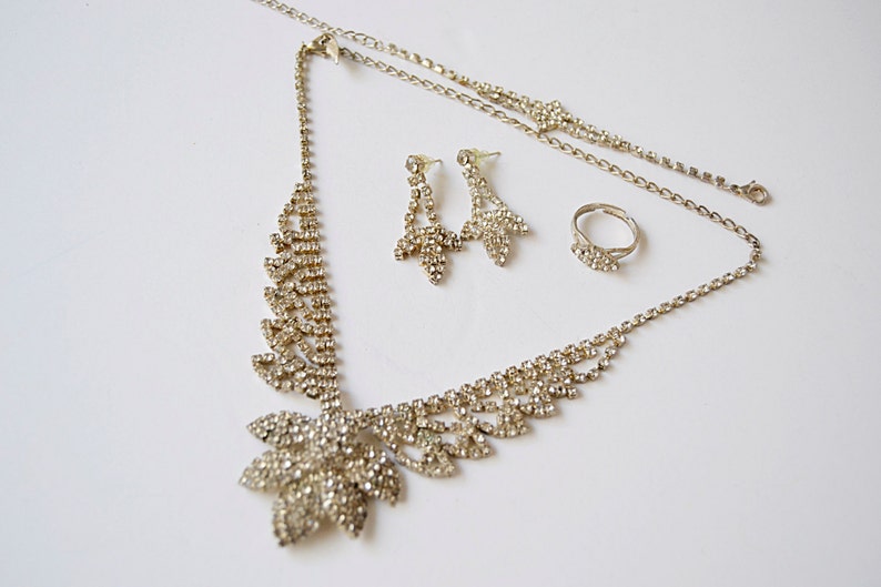 Vintage Jewelry Set Rhinestones for Wedding - Etsy