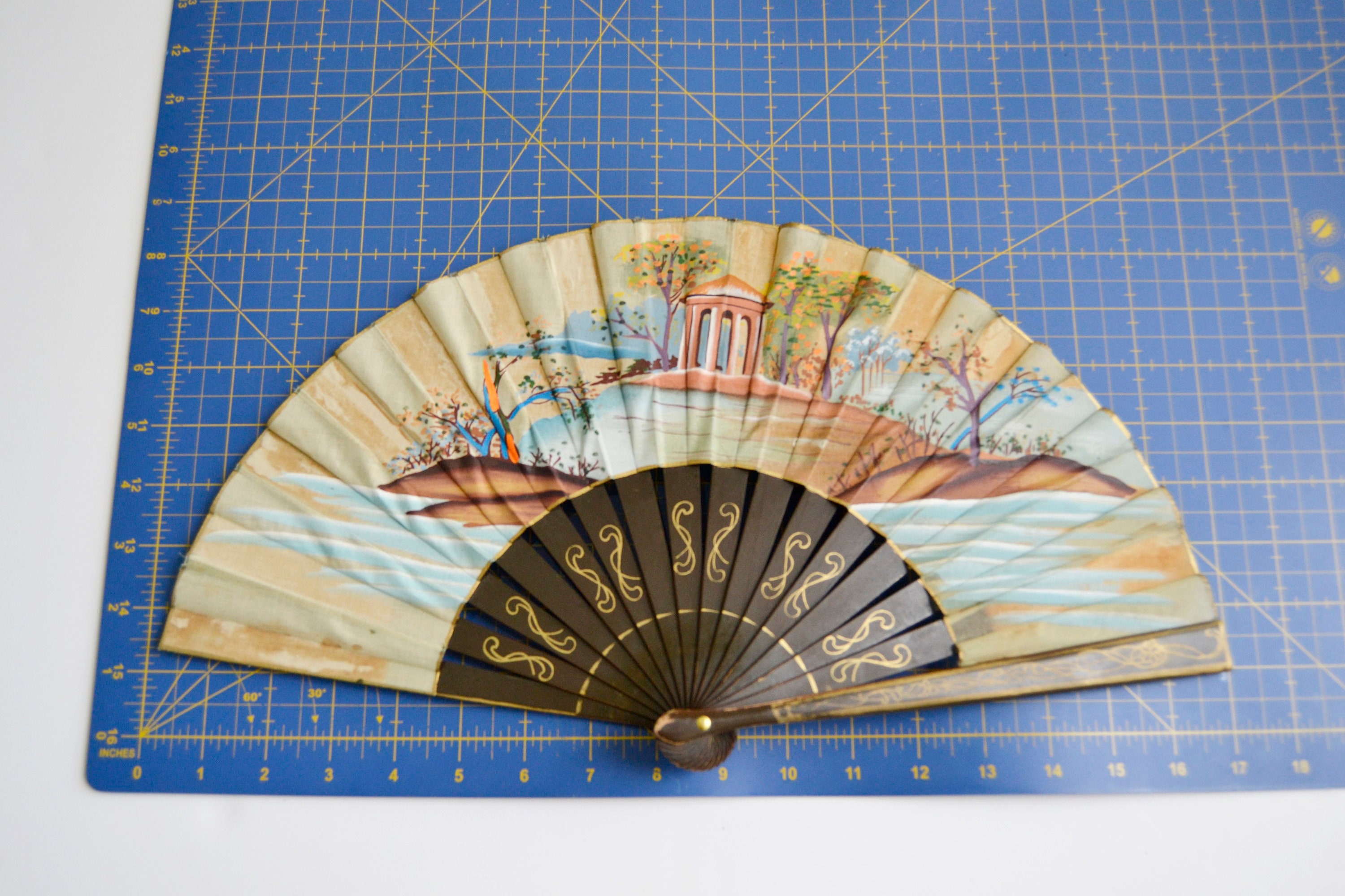 Antique Hand Fan Hand Painted Fan Vintage Women Gift - Etsy UK