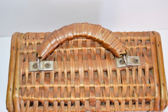 wicker basket, vintage basket, 70s basket, vintage ba… - Gem