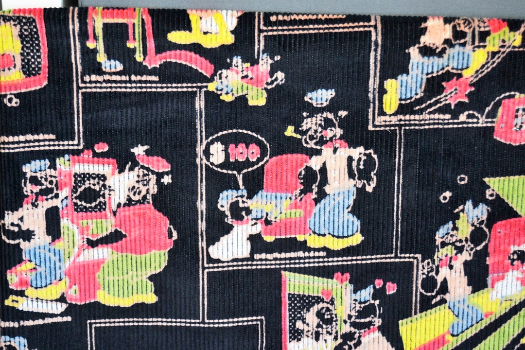 Popeye the Sailor Man Velvet Fabric: Cartoon Decorative Upholstery - Etsy