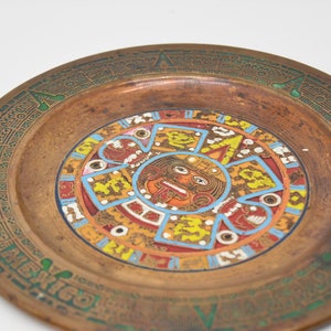 Copper Sun Calendar, Copper Stamped Plate Decoration - Aztec Decoration ...