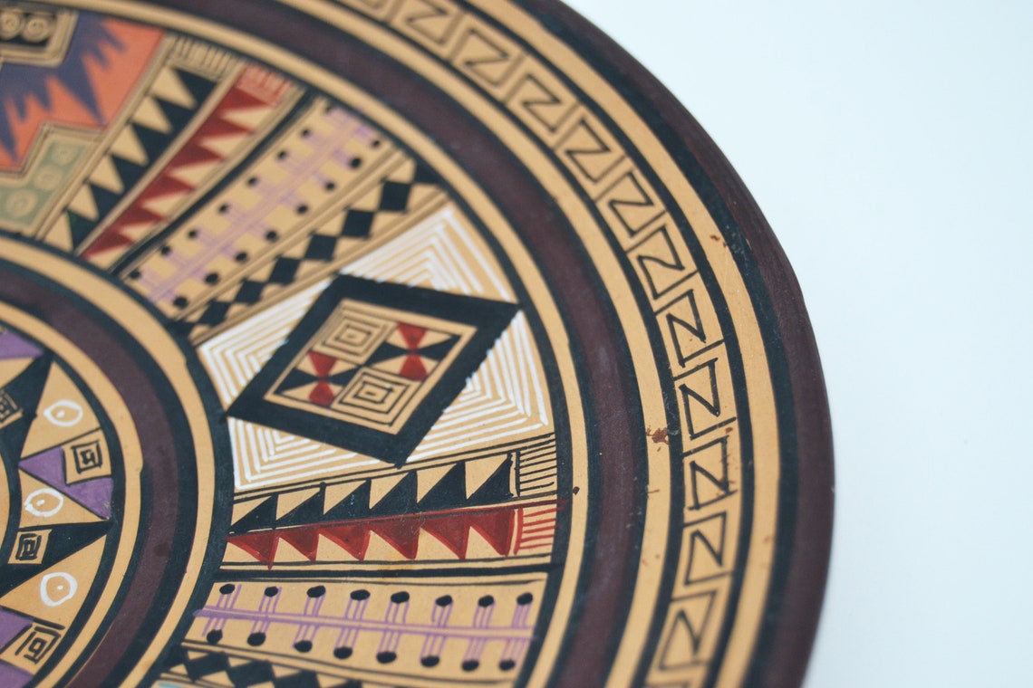 8peruvian Folk Art Plate. Cuzco Peruvian Tarraco Ceramic - Etsy