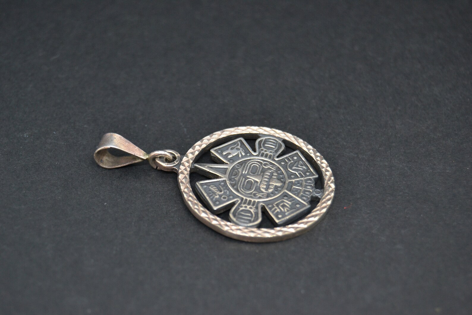 950 Silver Aztec God Pendant Mayan Calendar Sterling Silver - Etsy