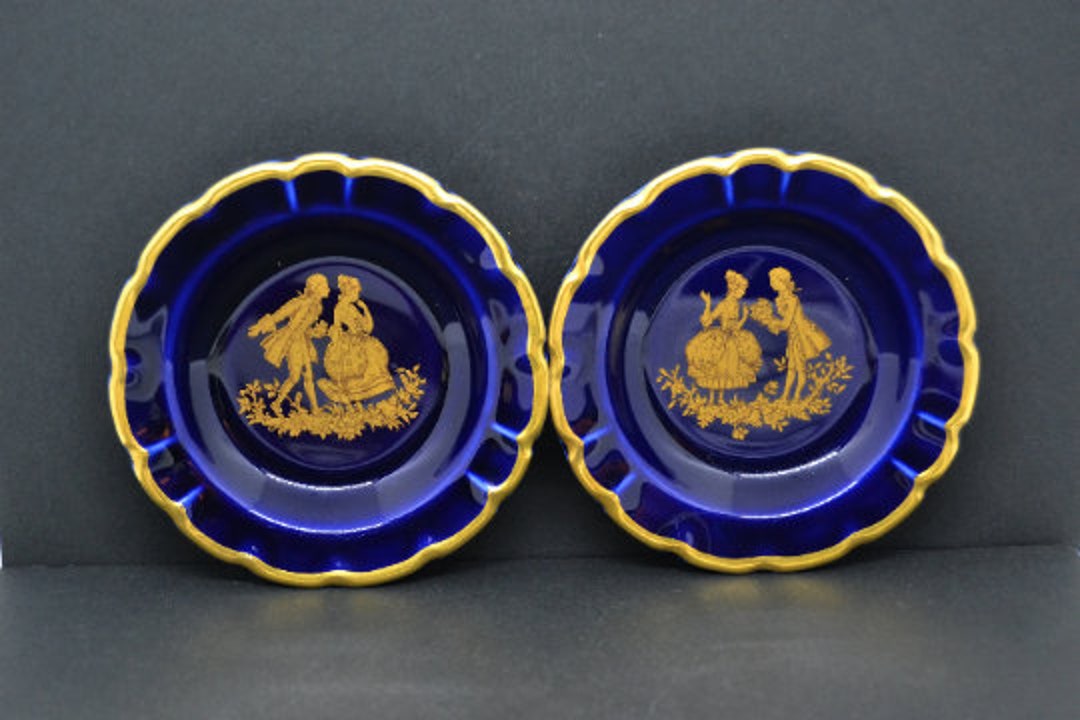 Limoges France 4.5 Two Plates Cobalt Blue Limoges - Etsy