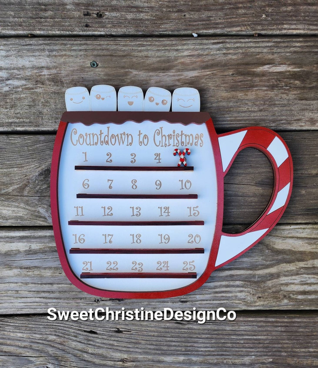 FILE ONLY Hot Chocolate Christmas Countdown Calendar - Etsy