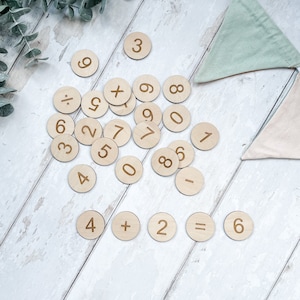 Number Tokens | Wooden Coins | Pre-school Maths Montessori Learning ...