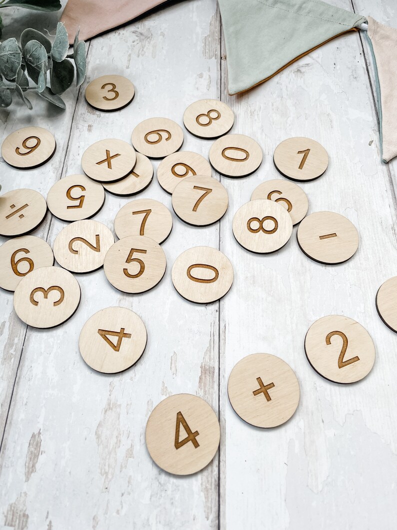 Number Tokens | Wooden Coins | Pre-school Maths Montessori Learning ...