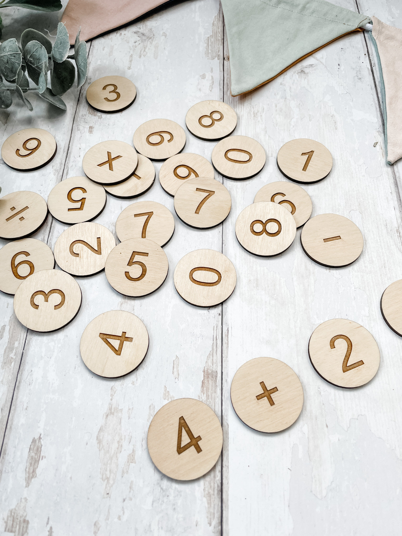 Number Tokens Wooden Coins Pre-school Maths Montessori - Etsy UK