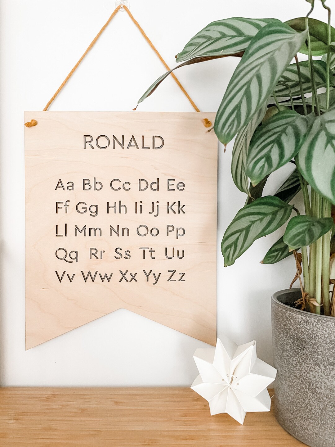 Custom Alphabet Hanging | Nursery/playroom Decor | Wooden Flag | Laser ...