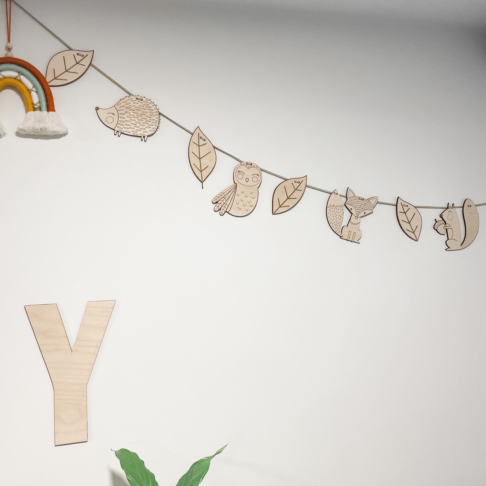 Woodland Garland Nursery/playroom Decor Wooden Bedroom - Etsy UK