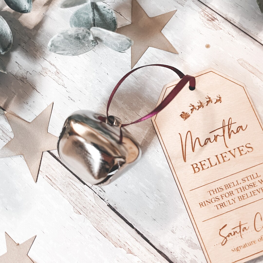 Personalised 'believe' Bell | Polar Express | Christmas Decor | Santa's ...