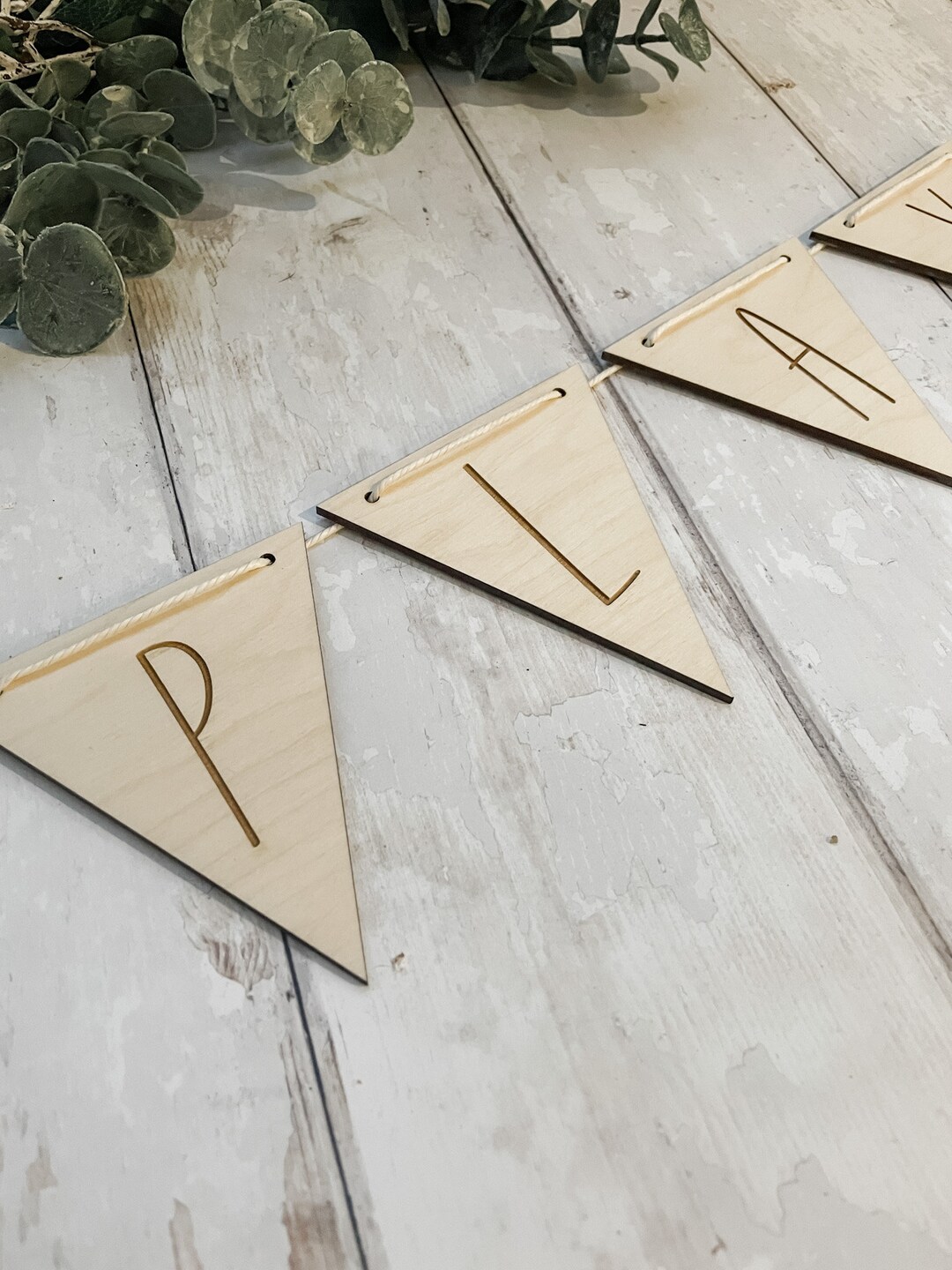 Personalised Wooden Flag Bunting Nursery/playroom Decor Letter/alphabet ...