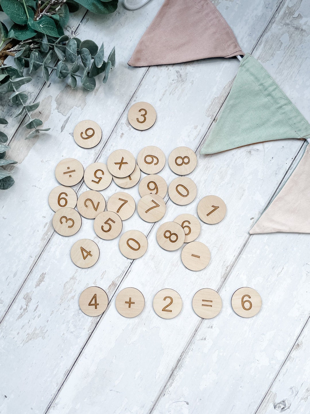 Number Tokens | Wooden Coins | Pre-school Maths Montessori Learning ...