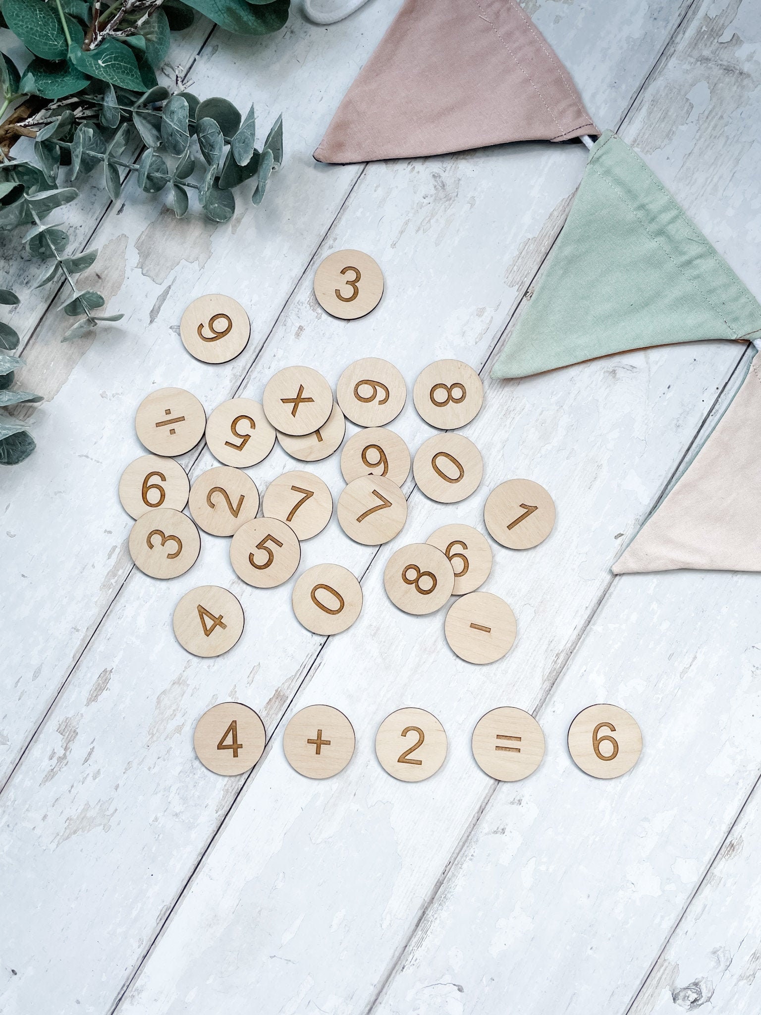 Number Tokens | Wooden Coins | Pre-school Maths Montessori Learning ...