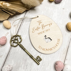 Personalised Easter Bunny's Magic Key | Easter Decor | Laser Engraved ...