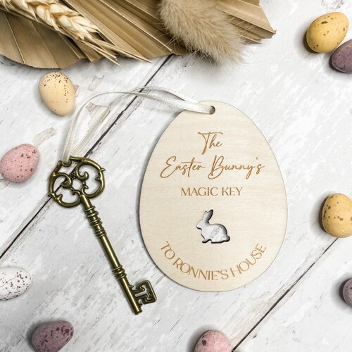 Personalised Easter Bunny's Magic Key Easter Decor - Etsy