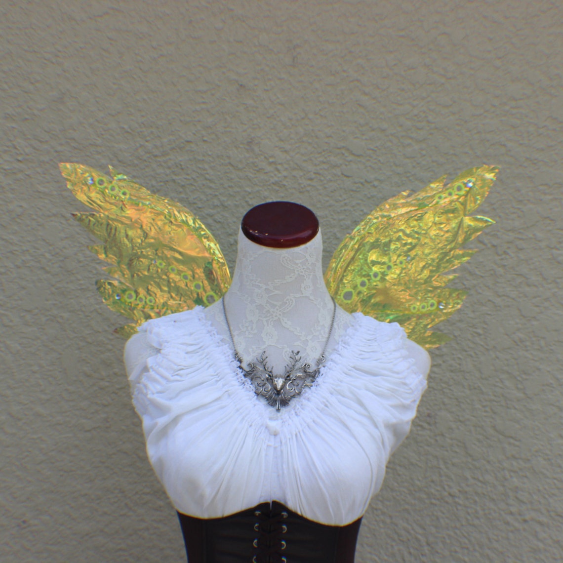 Small Medium Yellow Iridescent Fairy Inspired Wings With Yellow Glitter ...