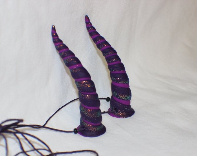 Purple Twisted Dragon Horns With Glitter - Etsy