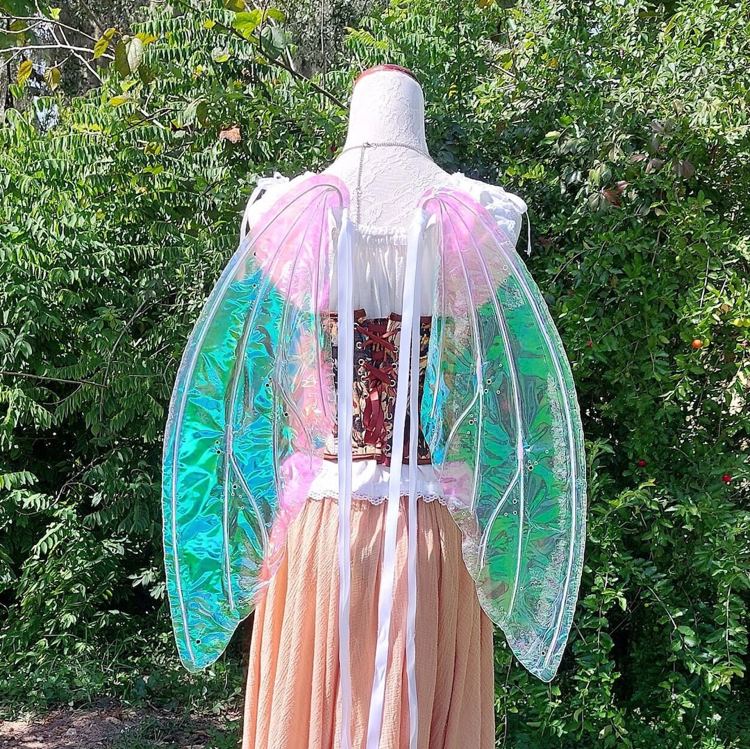 White Iridescent 2 Wing Resting Fairy Inspired Wings - Etsy