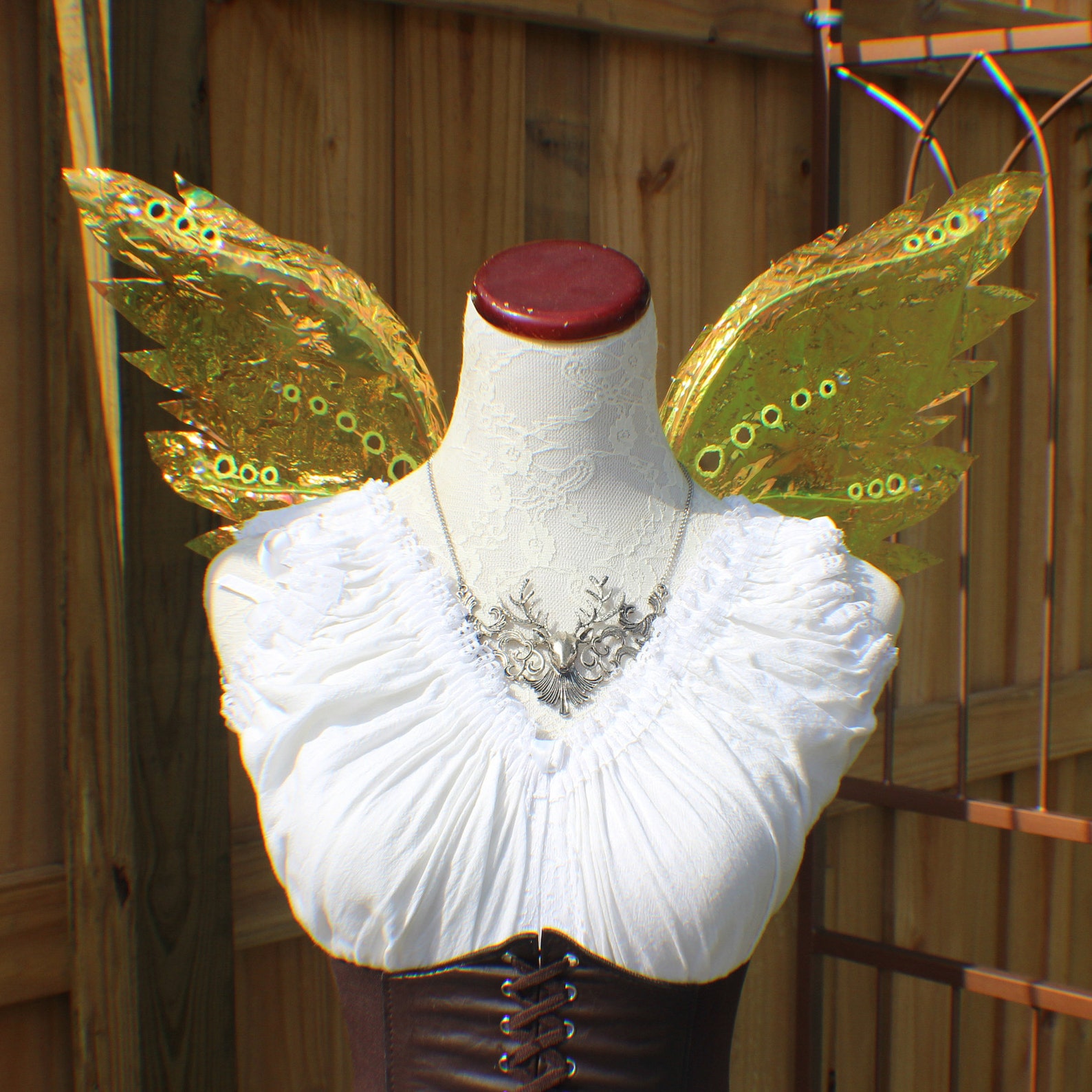 Small Medium Yellow Iridescent Fairy Inspired Wings With Yellow Glitter ...