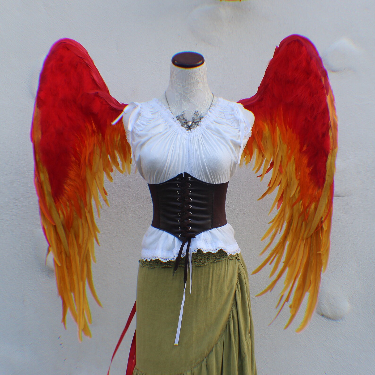 Custom 3X Large Phoenix Red Orange and Yellow Resting Feather - Etsy