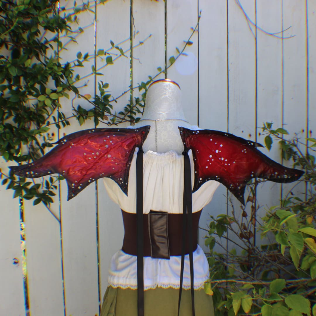 Small Dragon Inspired Wings in Red and Black - Etsy