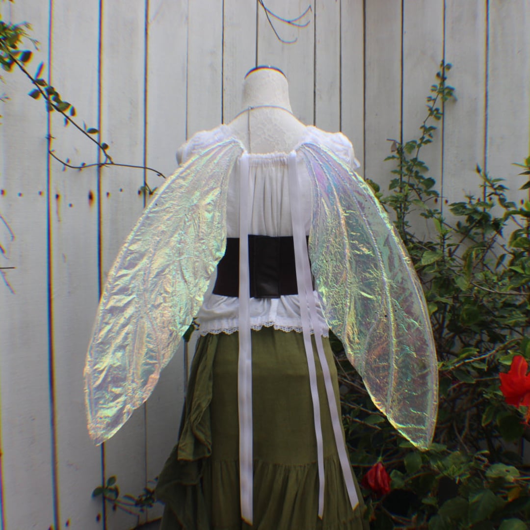 Custom White Iridescent 2 Wing Resting Fairy Inspired Wings - Etsy