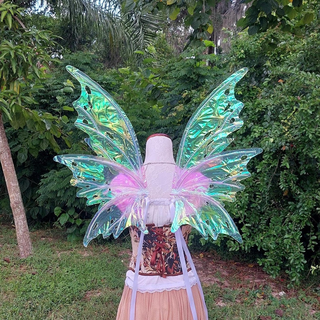 Custom Large White Iridescent Tattered 6 Wing Woodland Fairy Inspired ...