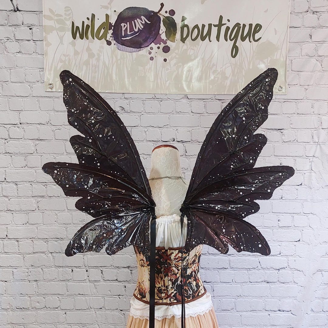 Large Black Rainbow Iridescent 6 Wing Fairy Woodland Wings - Etsy
