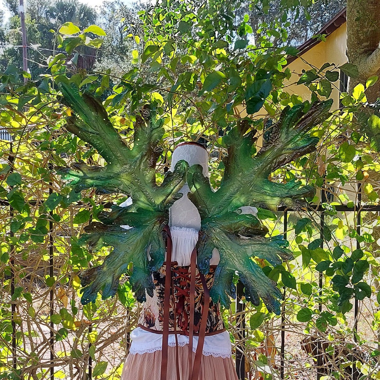 Custom Large Green and Brown Early Autumn Maple Leaf Fairy Inspired ...