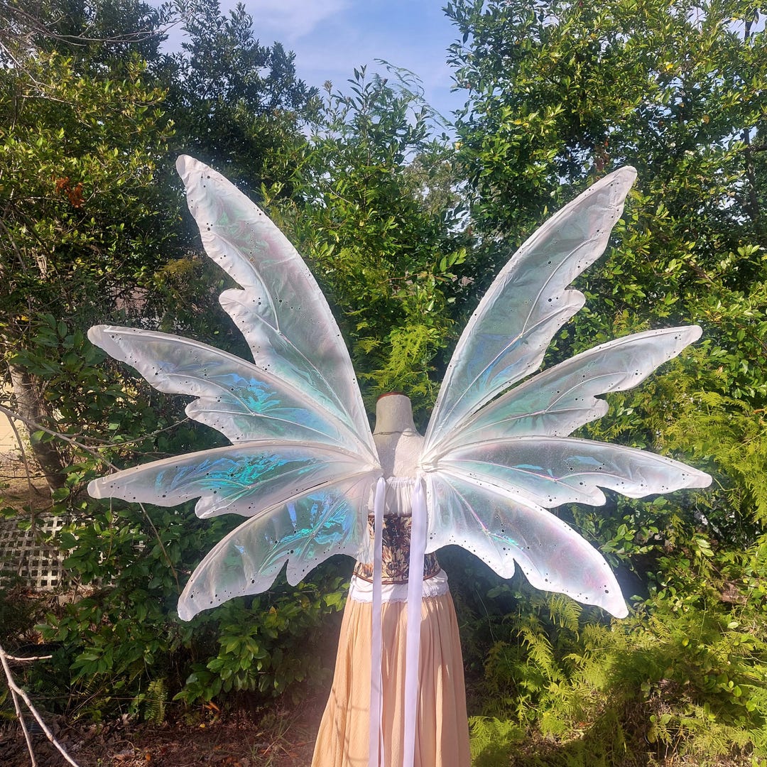 White Iridescent Really Big 8 Wing Fairy Woodland Wings - Etsy
